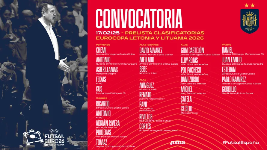 Jesús Velasco da la prelista para los partidos ante Inglaterra y Suiza ...