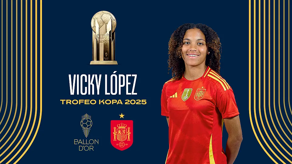 Spain’s Vicky López becomes the first female footballer to win the Kopa Trophy | www.rfef.es/en
